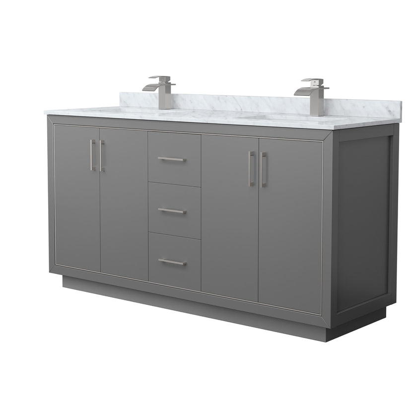Icon Bathroom Vanity with Countertop 66 inch Double Sink Single hole F ...