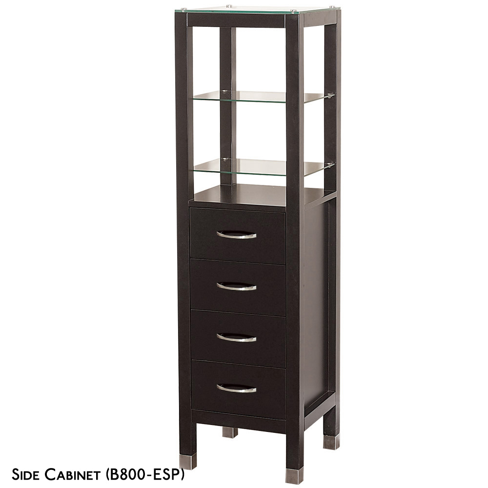 Esprit Bathroom Pedestal Vanity Set - Espresso w/ Pyra Vessel Sink ...