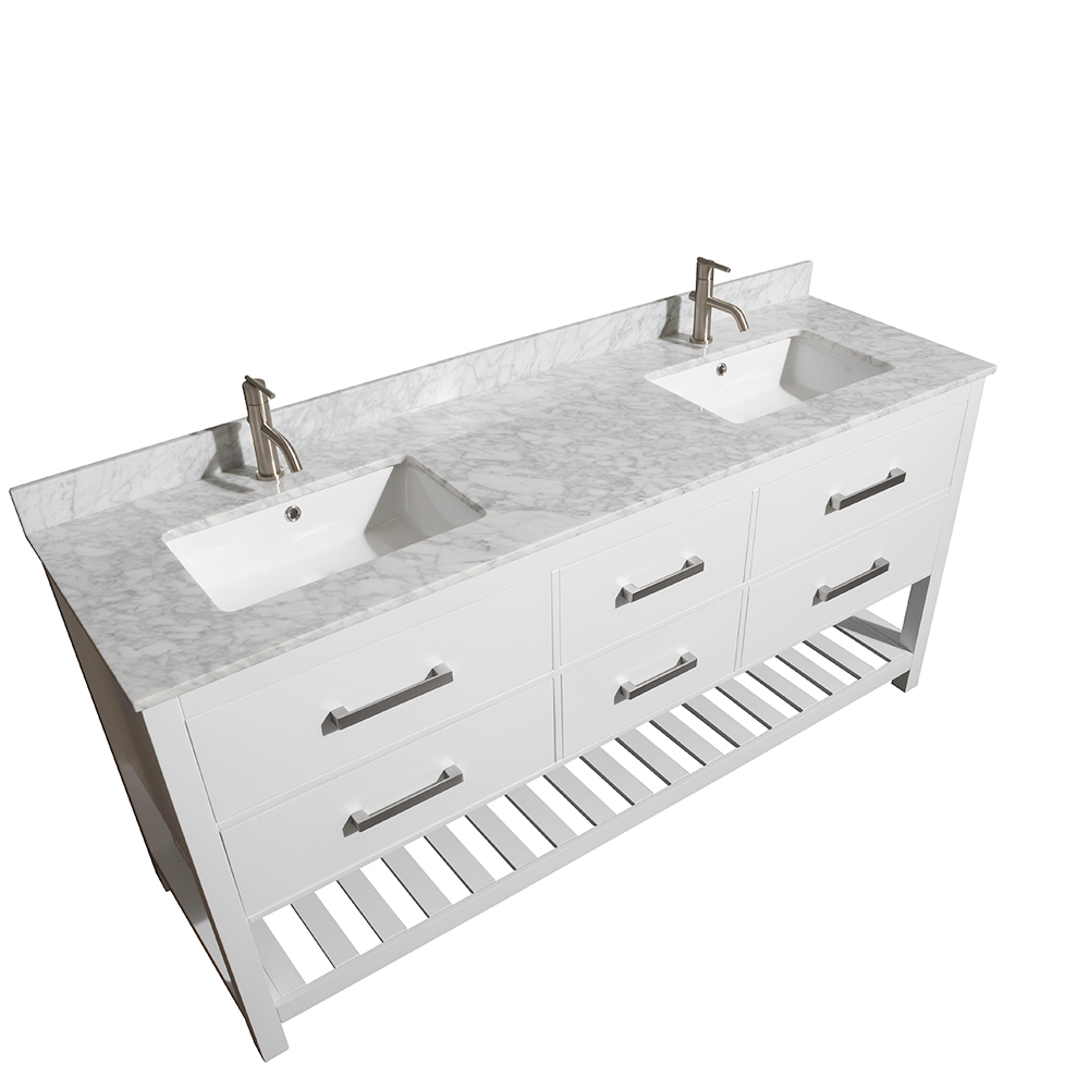 Natalie 72" Double Bathroom Vanity - White | Beautiful bathroom ...